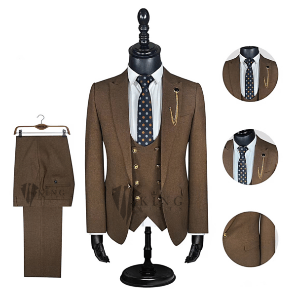King Suits Three Piece Caramel Brown – King Suits